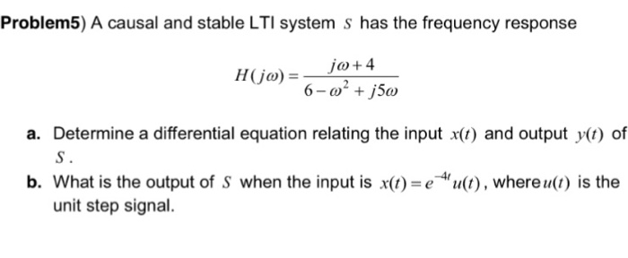 Solved A causal and stable LTI system S has the frequency | Chegg.com