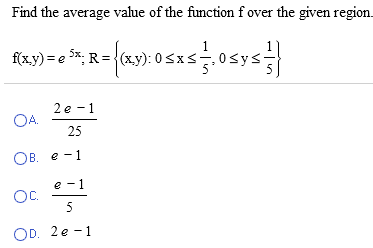 Solved Find the average value of the function f over the | Chegg.com