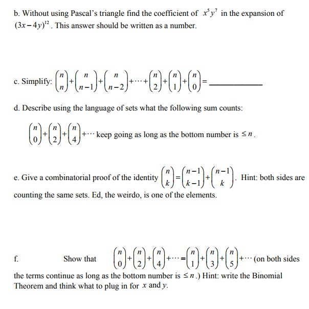Solved FOUR. .a. Write out the first seven rows of Pascal's | Chegg.com
