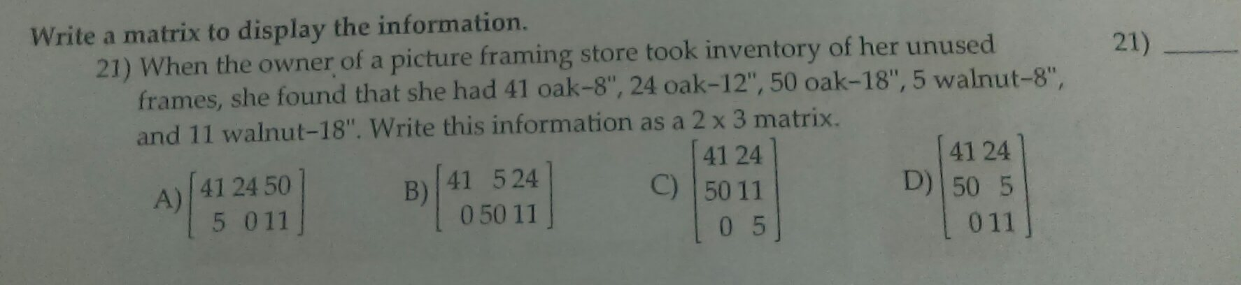 Solved Write A Matrix To Display The Information 21 When Chegg solved-write-a-matrix-to-display-the-information-21-when-chegg