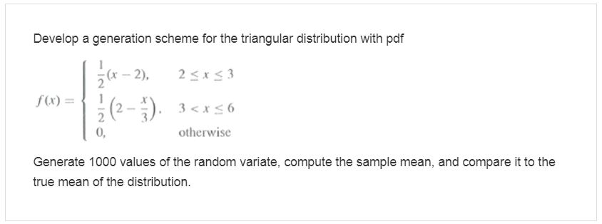 Solved Develop a generation scheme for the triangular | Chegg.com