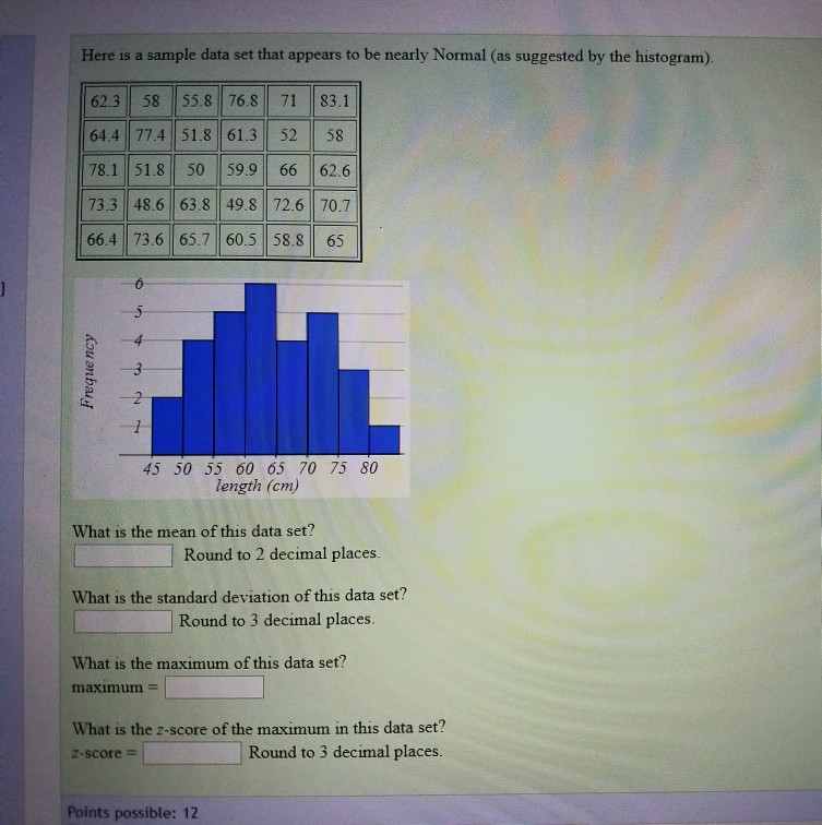 Solved Here is a sample data set that appears to be nearly | Chegg.com
