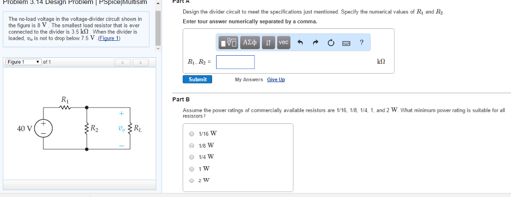 Solved The no-load voltage in the voltage-divider circuit | Chegg.com