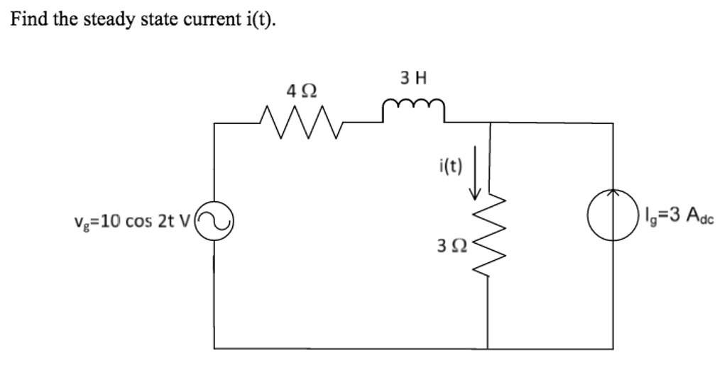 Solved Find the steady state current i(t). | Chegg.com