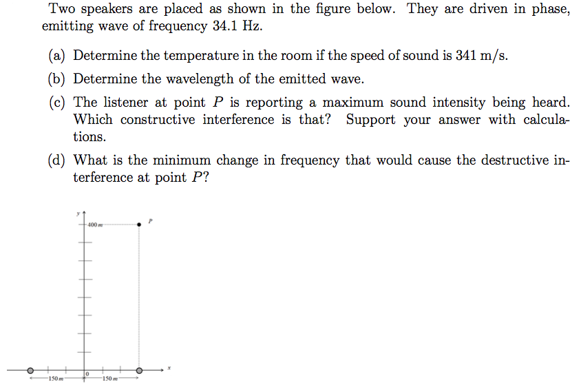 Solved Two speakers are placed as shown in the figure below. | Chegg.com