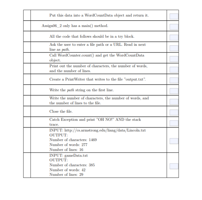 Solved Implement the following classes: WordCount Data, | Chegg.com