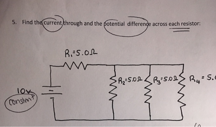 Solved Find the current through and the potential difference | Chegg.com