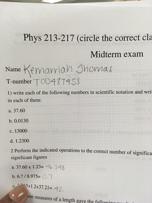 Solved Write each of the following numbers in scientific | Chegg.com