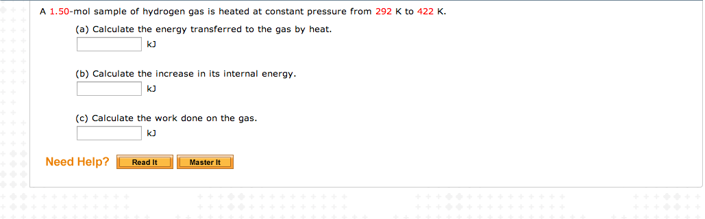 Solved A 1.50-mol sample of hydrogen gas is heated at | Chegg.com