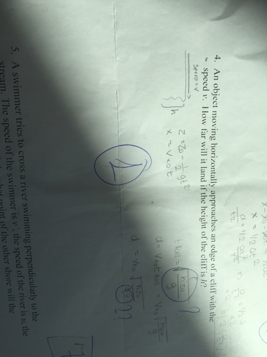 Solved An object moving horizontally approaches an edge of a | Chegg.com