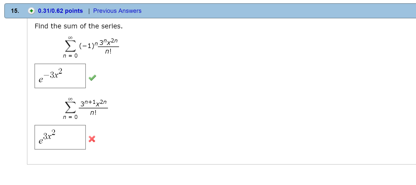 Solved find the sum of the series. sum n = 0 to infinity | Chegg.com