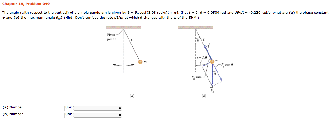 Solved The angle (with respect to the vertical) of a simple | Chegg.com