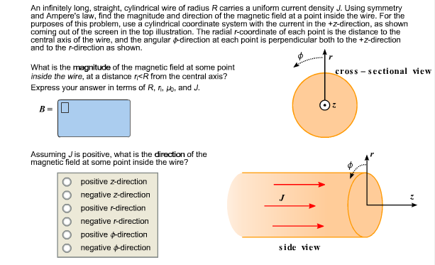 Solved An infinitely long, straight, cylindrical wire of | Chegg.com