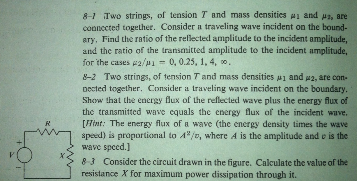 Solved Two strings, of tension T and mass densities m and | Chegg.com