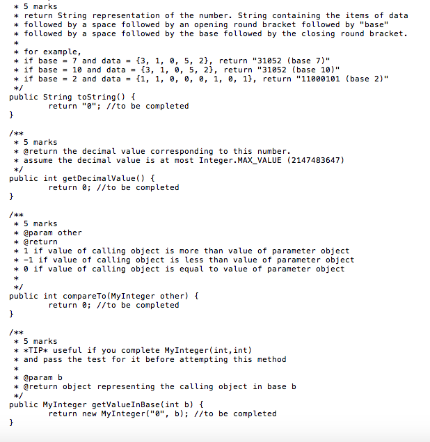 Solved public class MyInteger private int base; private int | Chegg.com