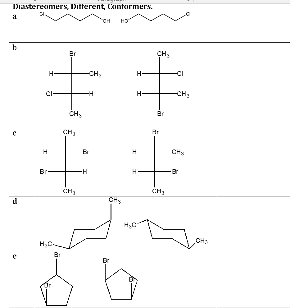 Solved For the following pairs of compounds choose one of | Chegg.com