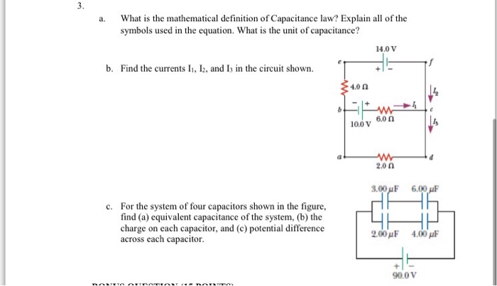 Solved What is the mathematical definition of Capacitance | Chegg.com