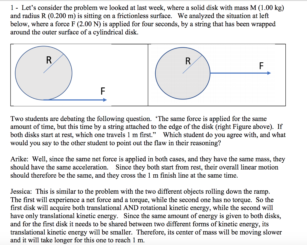 Solved 1 - Let's consider the problem we looked at last | Chegg.com