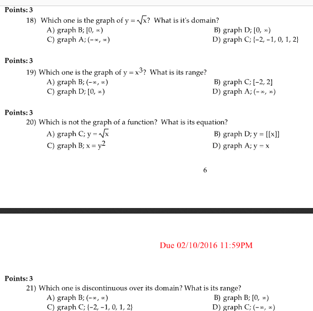 Solved Which one is the graph of y = square root x? What is | Chegg.com