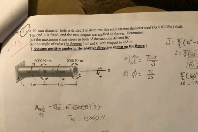 Solved 4/A 40-mm diameter hole is drilled 3 m deep into the | Chegg.com