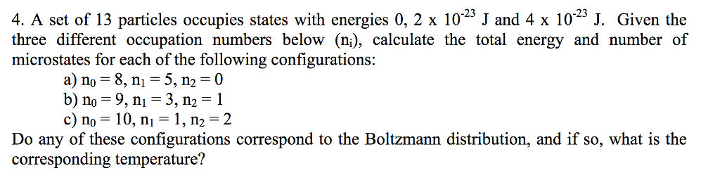 Solved A set of 13 particles occupies states with energies | Chegg.com