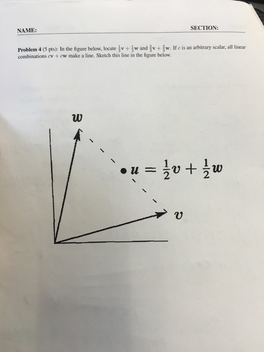 Solved In the figure below, locate 1/3v + 1/3w and 2/3v + | Chegg.com