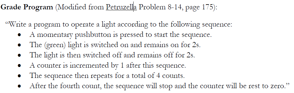 "Write a program to operate a light according to the | Chegg.com