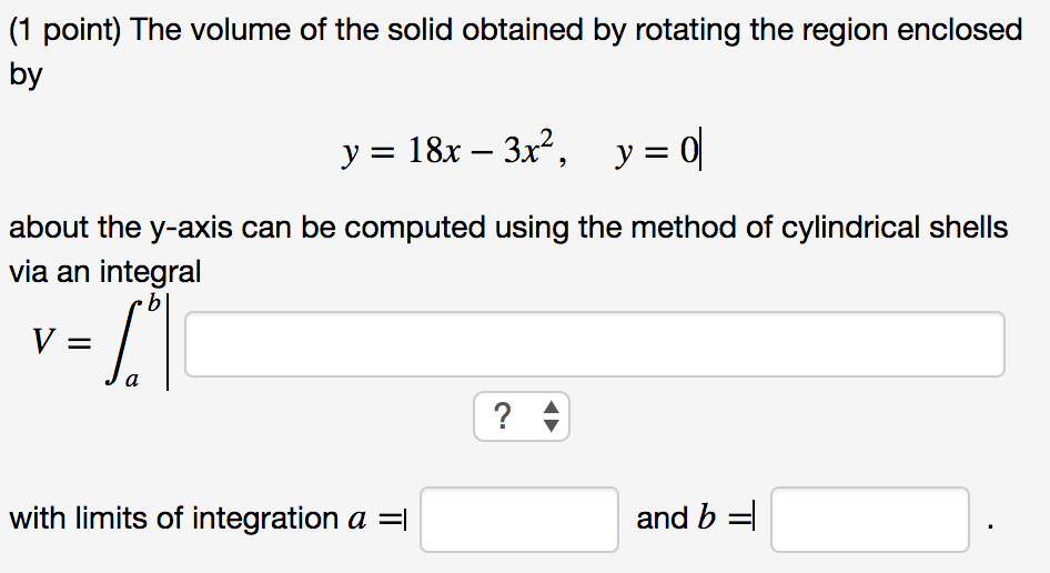 Solved The volume of the solid obtained by rotating the | Chegg.com