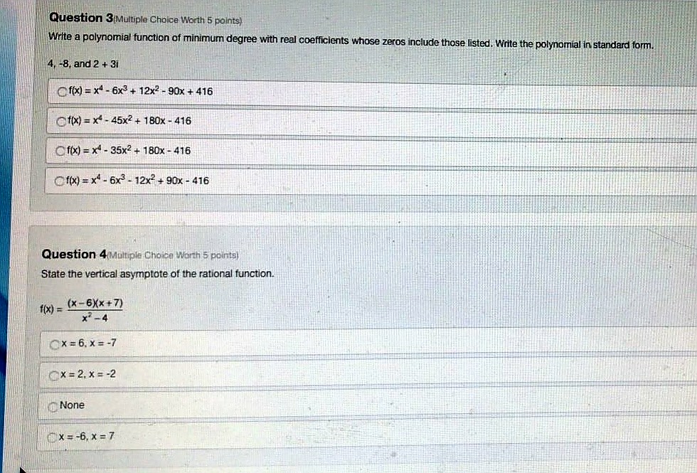 Solved Question 1 Multiple Choice Worth 5 poin Divide using | Chegg.com
