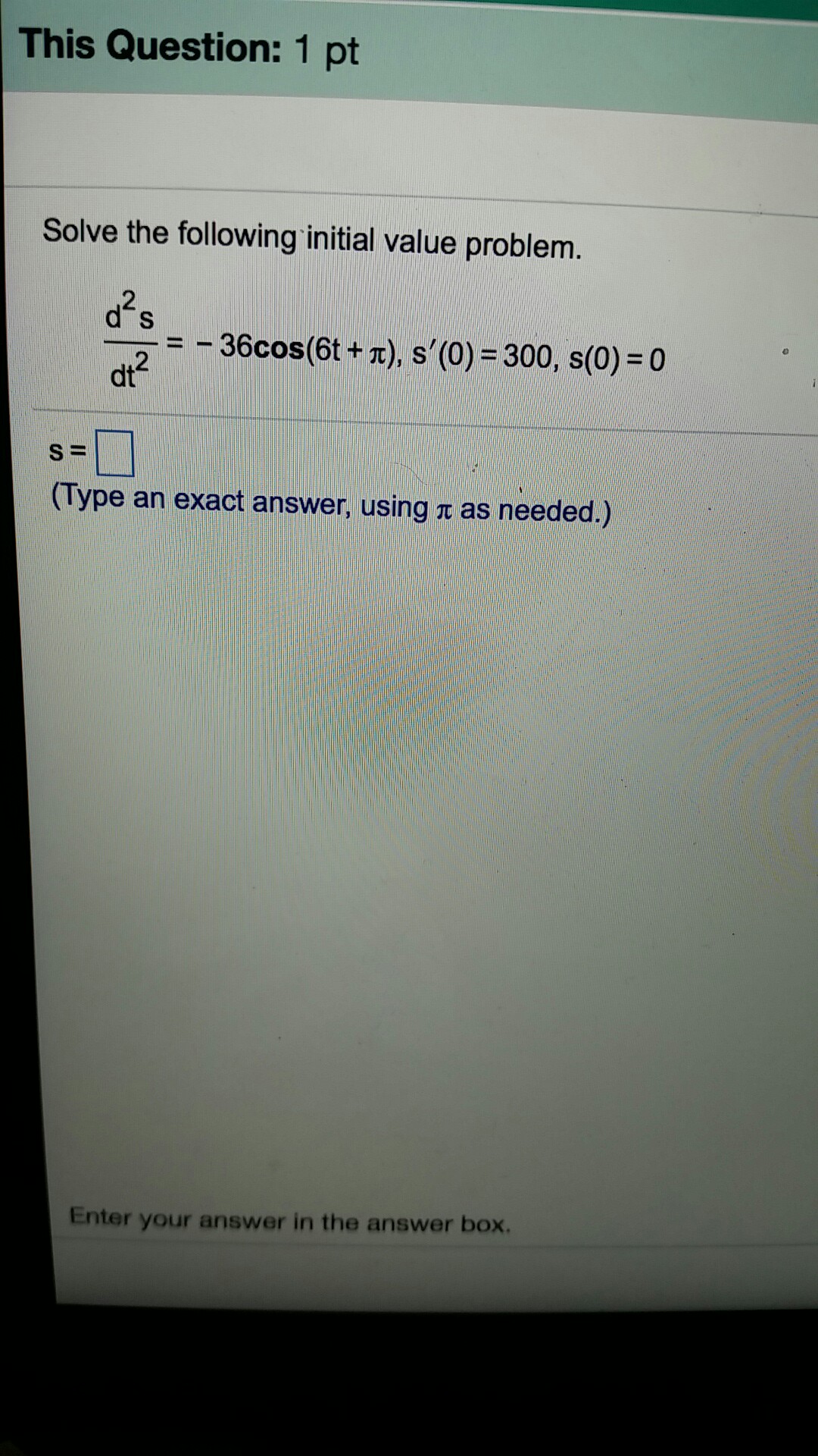 Solved Solve the following initial value problem. d^2 | Chegg.com