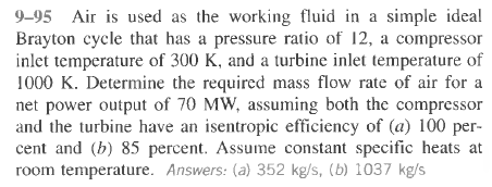 Solved (use variable specific heats for all problems, i.e., | Chegg.com