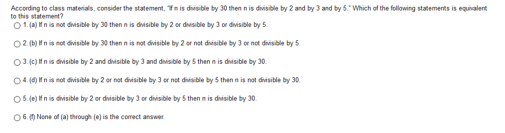 Solved According to class materials, consider the statement, | Chegg.com