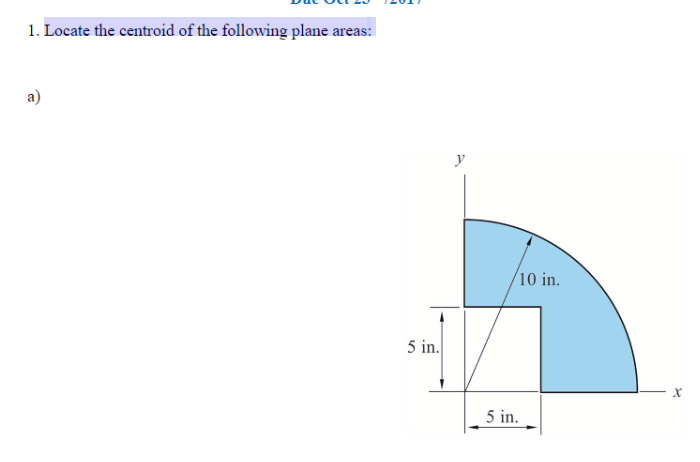 Solved 1. Locate the centroid of the following plane areas: | Chegg.com