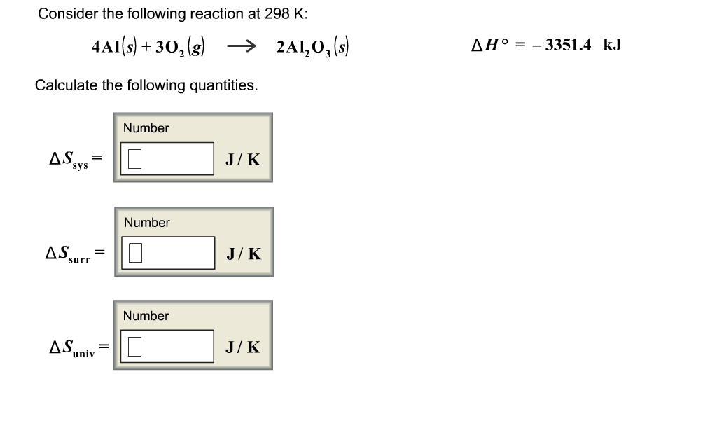 Solved Consider the following reaction at 298 K: Calculate | Chegg.com