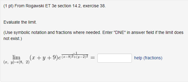Solved (1 pt) From Rogawski ET 3e section 14.2, exercise 38. | Chegg.com
