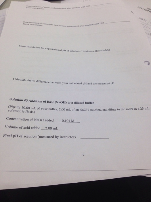 Buffer lab report ? | Chegg.com