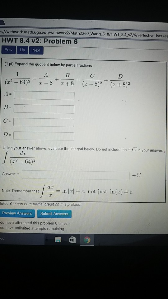 Solved s://webwork.math.uga.edu/webwork2/Math2260_Wang | Chegg.com
