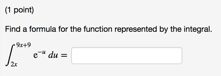 Solved (1 point) Find a formula for the function represented | Chegg.com