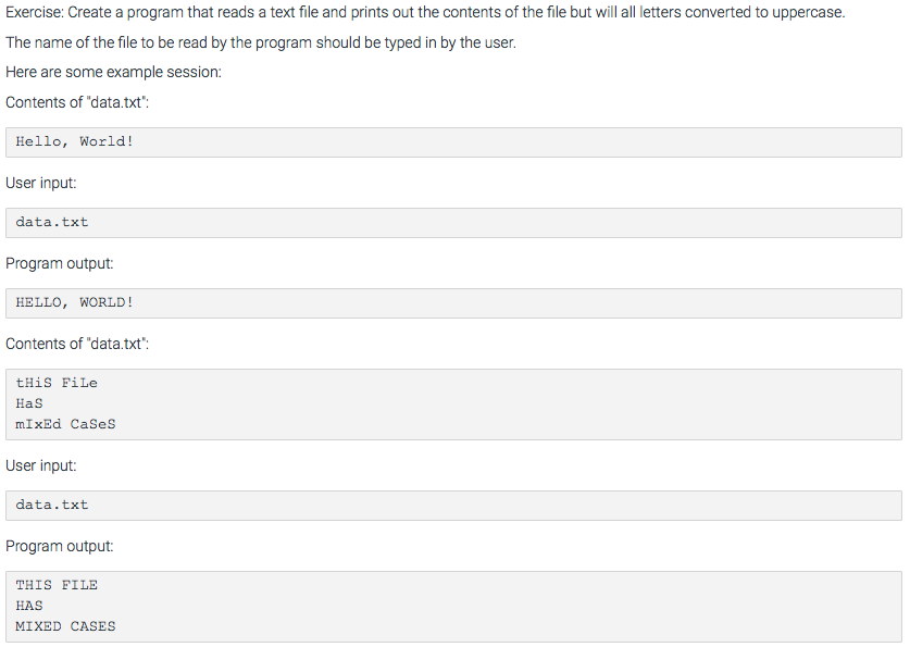 Solved Exercise Create A Program That Reads A Text File And