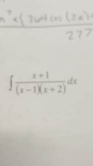 Solved Integral x + 1/(x - 1) (x + 2) dx | Chegg.com