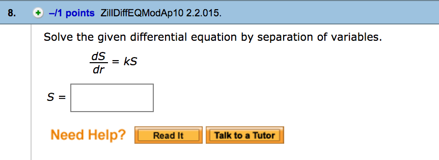 Solved Solve the given differential equation by separation | Chegg.com