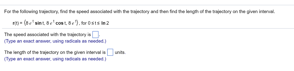 Solved For the following trajectory, find the speed | Chegg.com