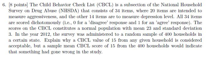 Solved The Child Behavior Check List (CBCL) is a subsection | Chegg.com