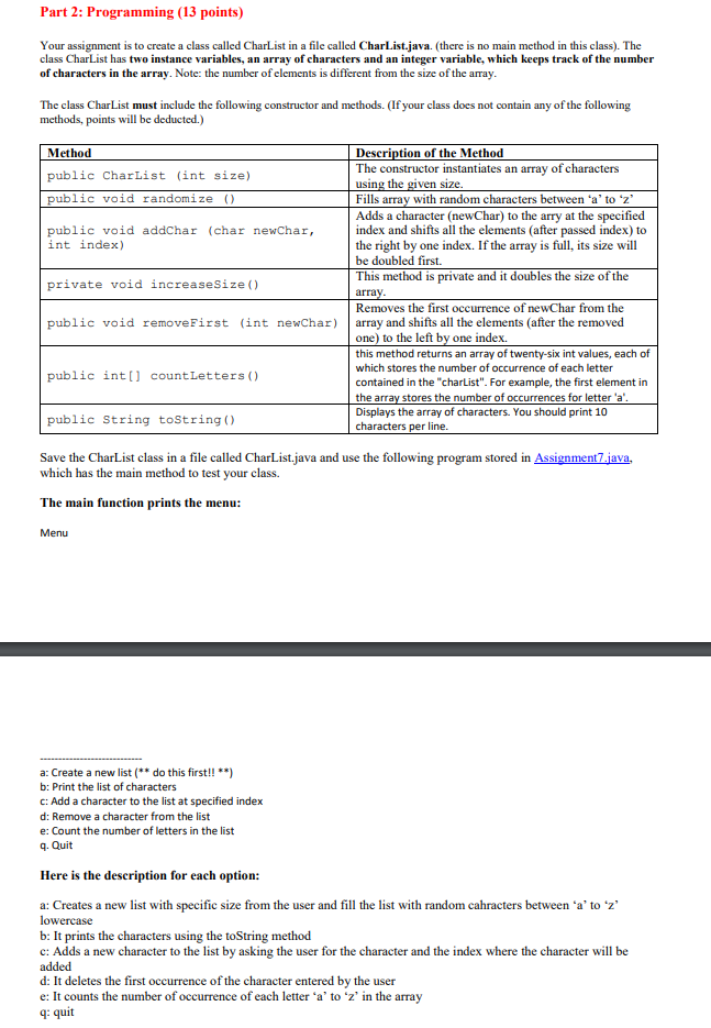 Solved java programming!!!!!! (array)!!!! import | Chegg.com