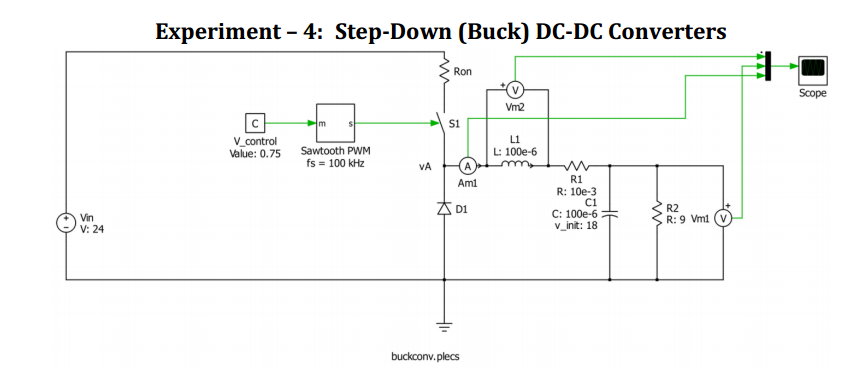 Solved V: 24 Experiment 4: Step-Down (Buck) DC-DC Converters | Chegg.com