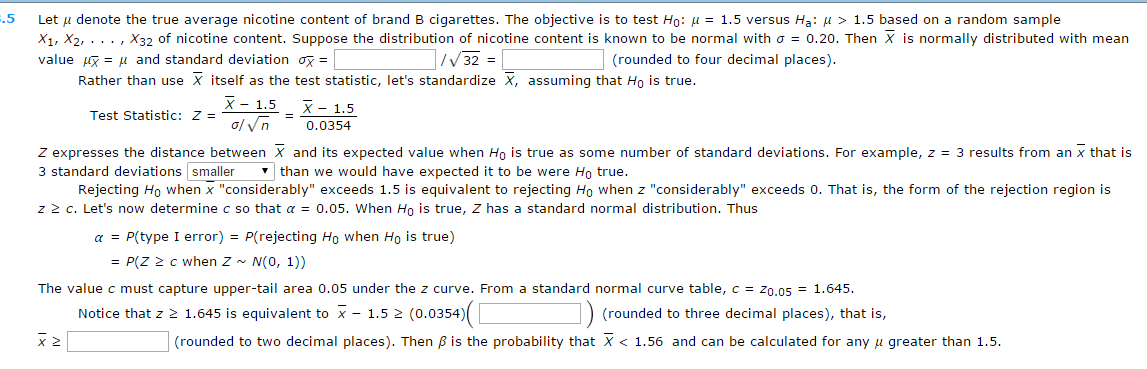 Solved 5 Let mu denote the true average nicotine content of | Chegg.com