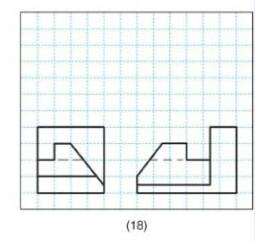 Solved Given the two views of a multiview drawing of an | Chegg.com