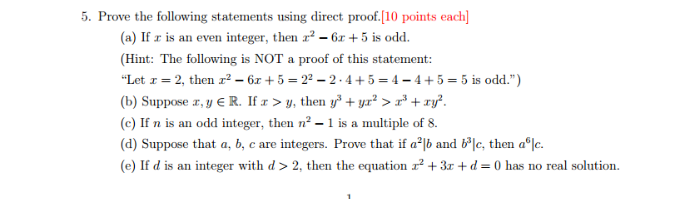 Solved Prove The Following Statements Using Direct Proof 