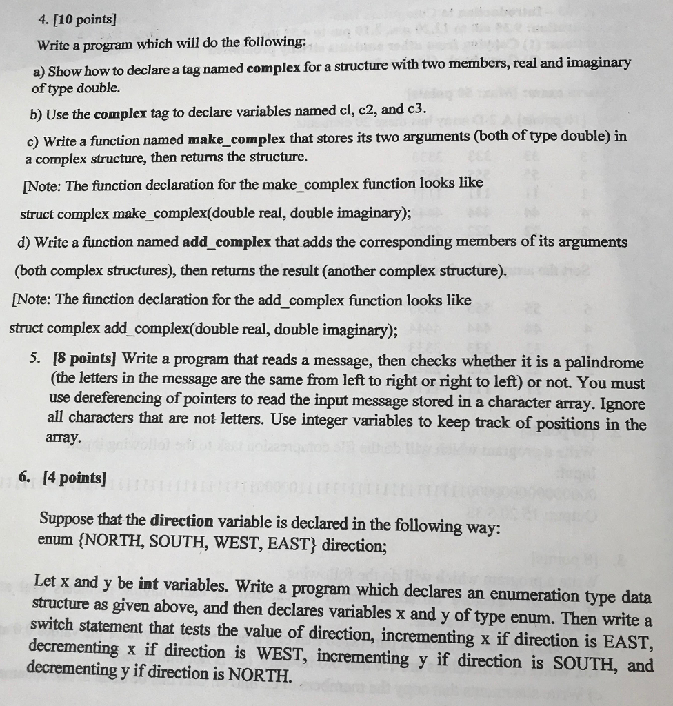 Solved 4. [10 points] Write a program which will do the | Chegg.com