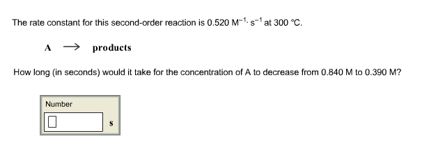 Solved The rate constant for this second-order reaction is | Chegg.com